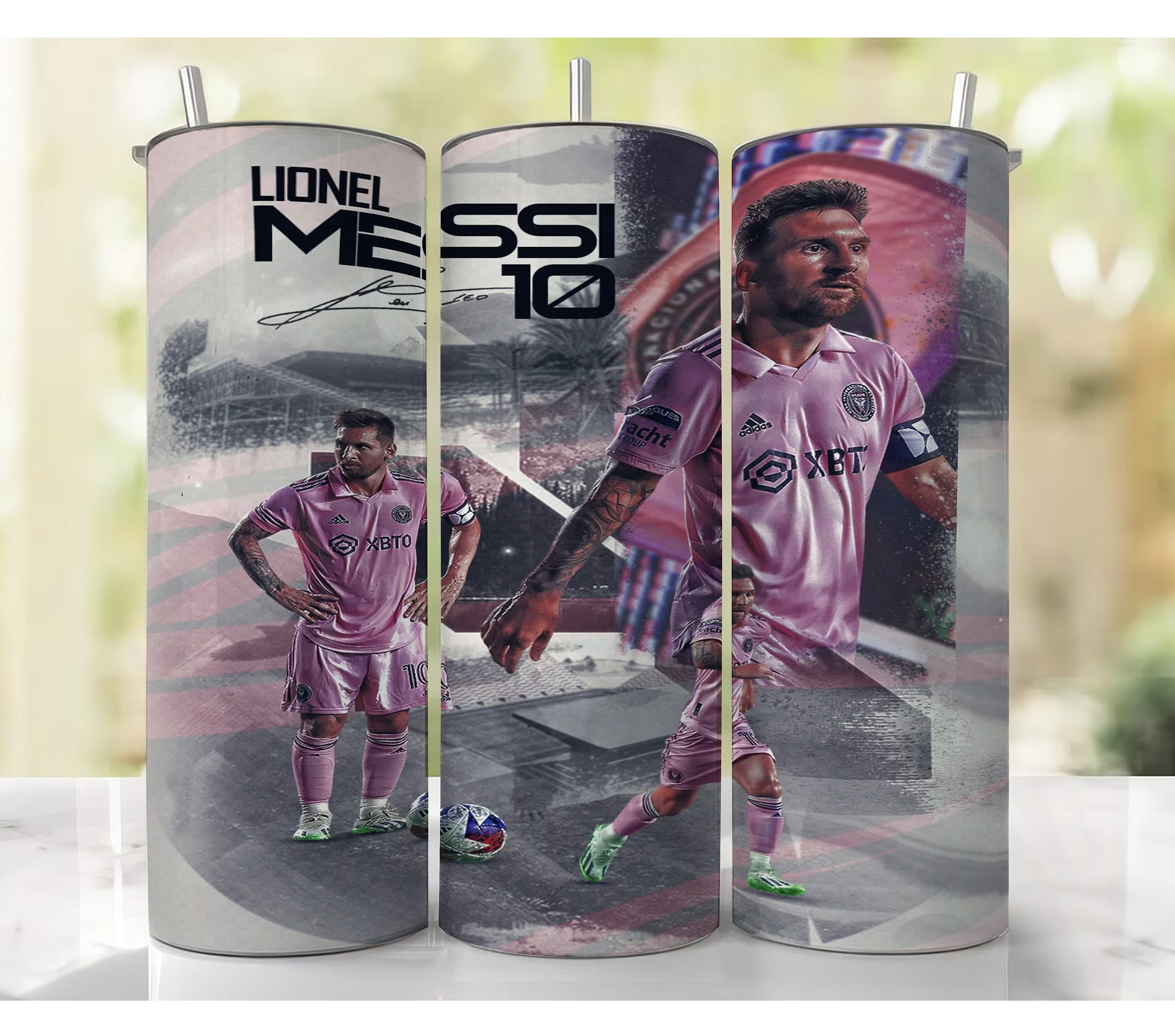 Lionel Messi 20oz Skinny Tumbler Wrap Design Sublimation, Miami 20oz ...