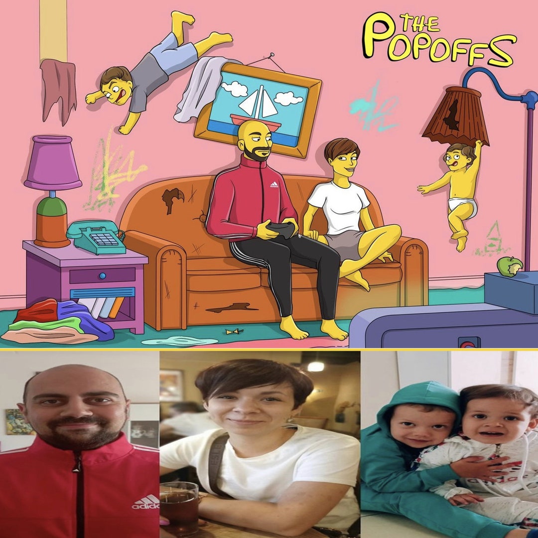 SIMPSONS PORTRAIT on Couch, Custom Simpsons Family Portrait, Simpsonize ...