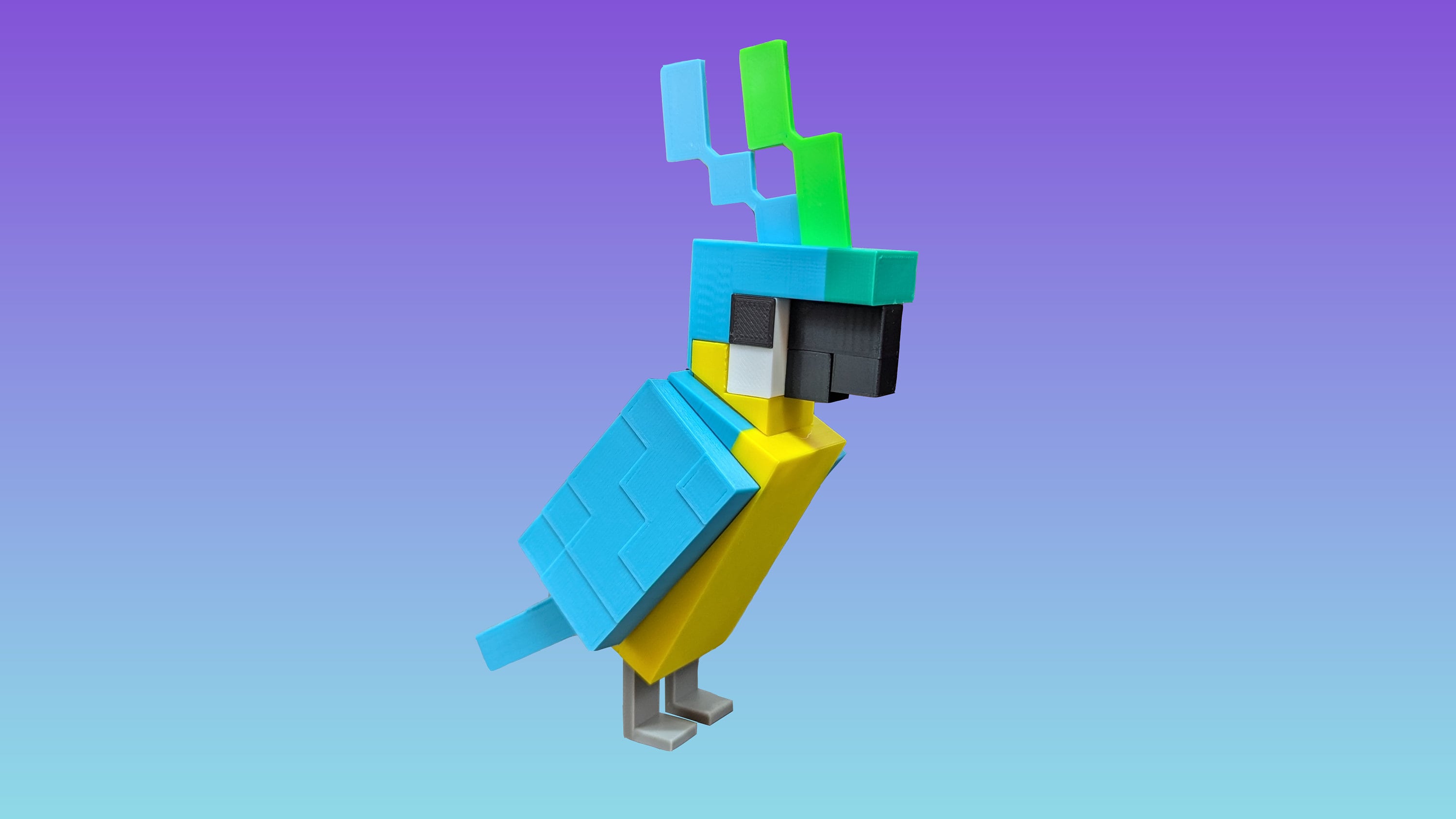 Cyan Parrot Inspired by Minecraft - Etsy