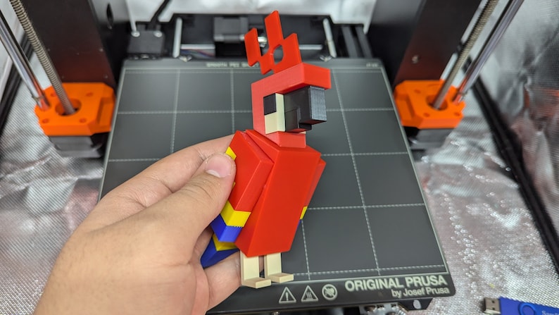 Red Parrot Inspired by Minecraft - Etsy