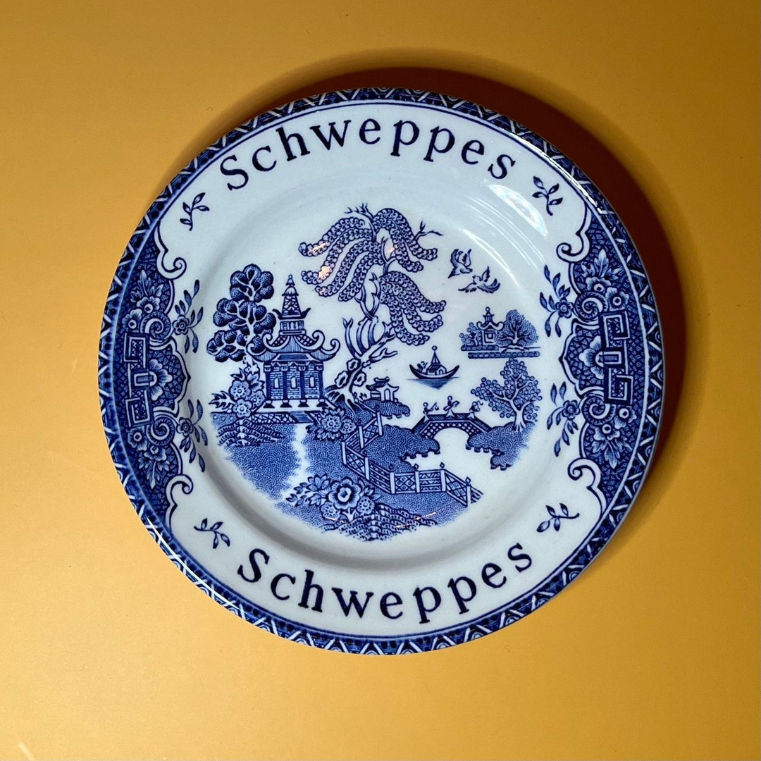 Vintage Enoch Wedgwood Blue Willow SCHWEPPES Dish tunstall Blue and ...