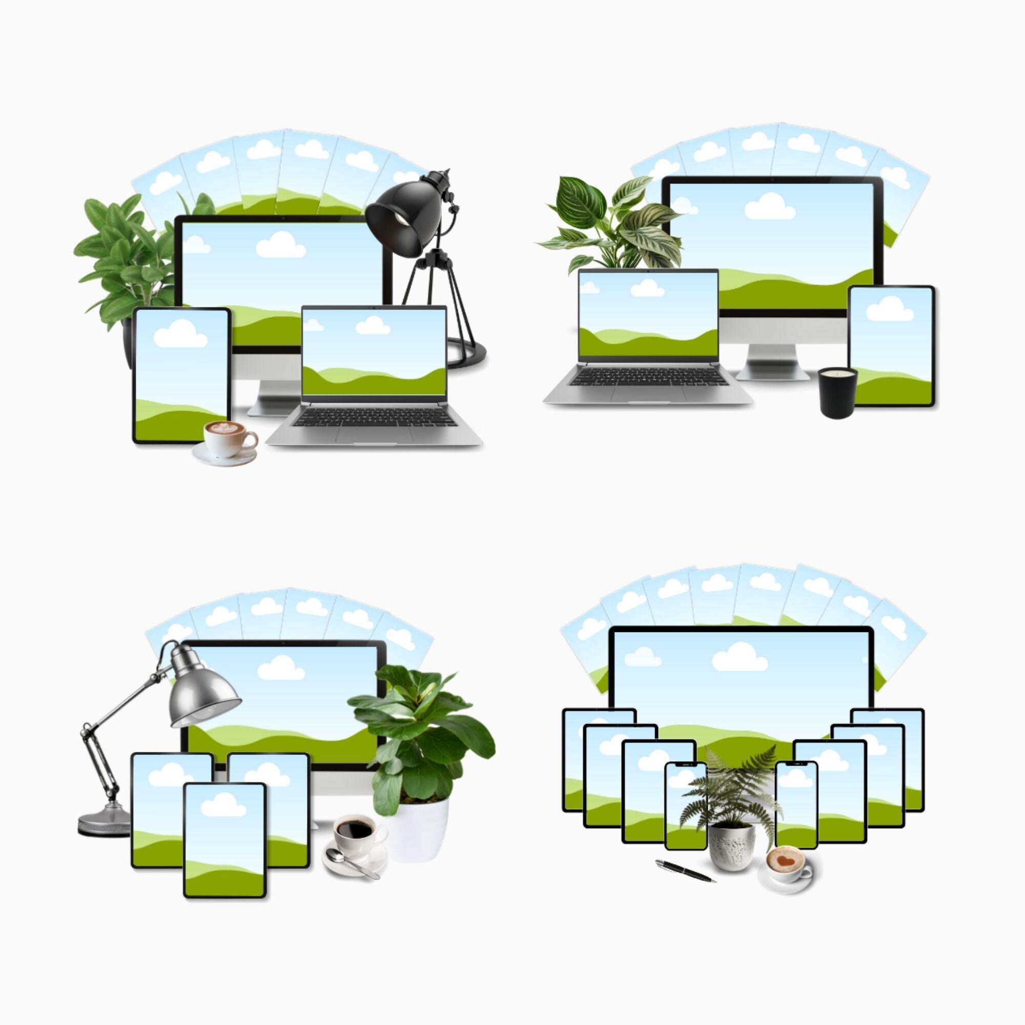 Online Course Laptop Mockup Bundle, Digital Products, Sales Scenes ...