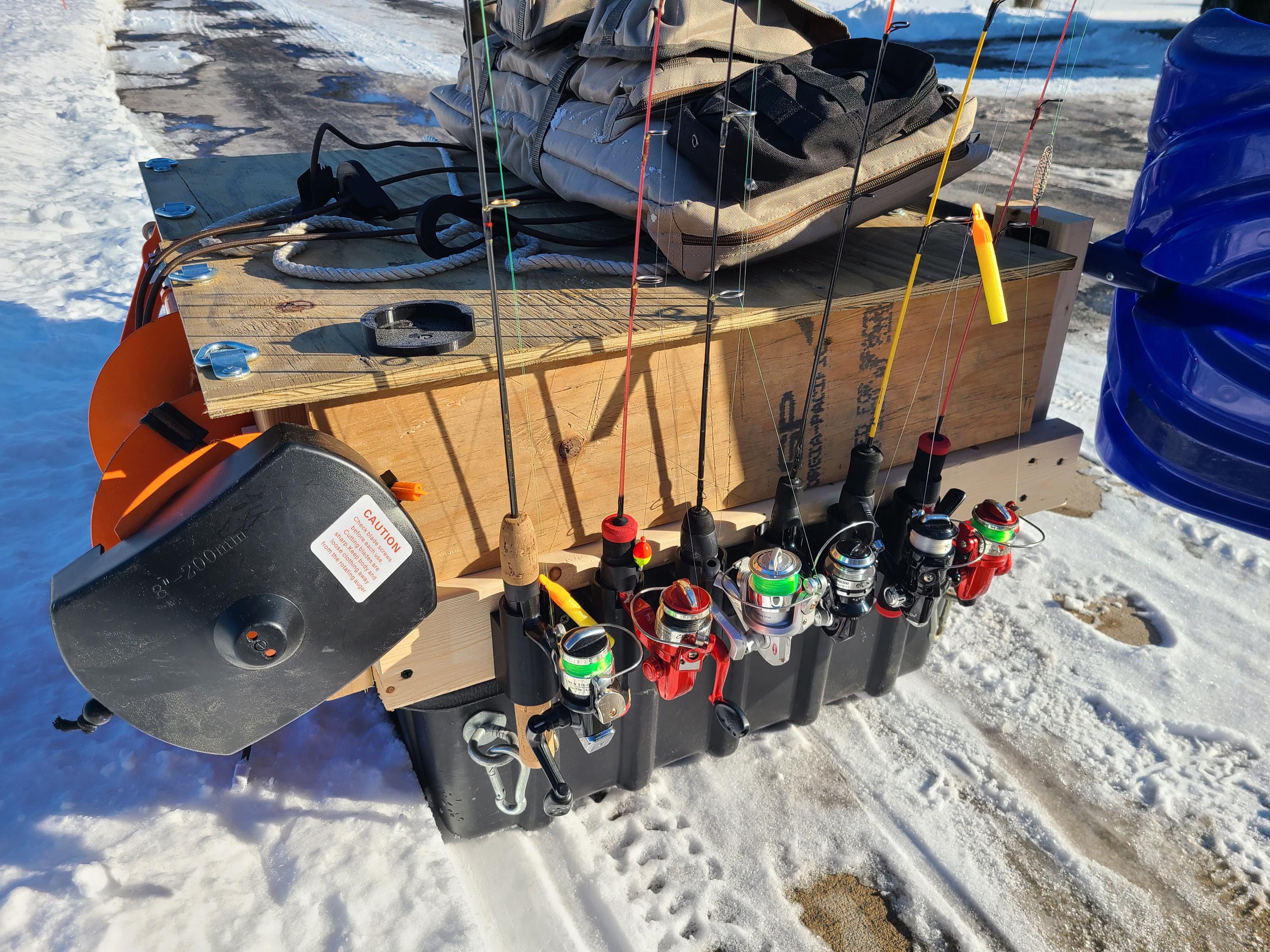 Ice Fishing Rod Holder: 6-rod Sled/wall Mount - Etsy