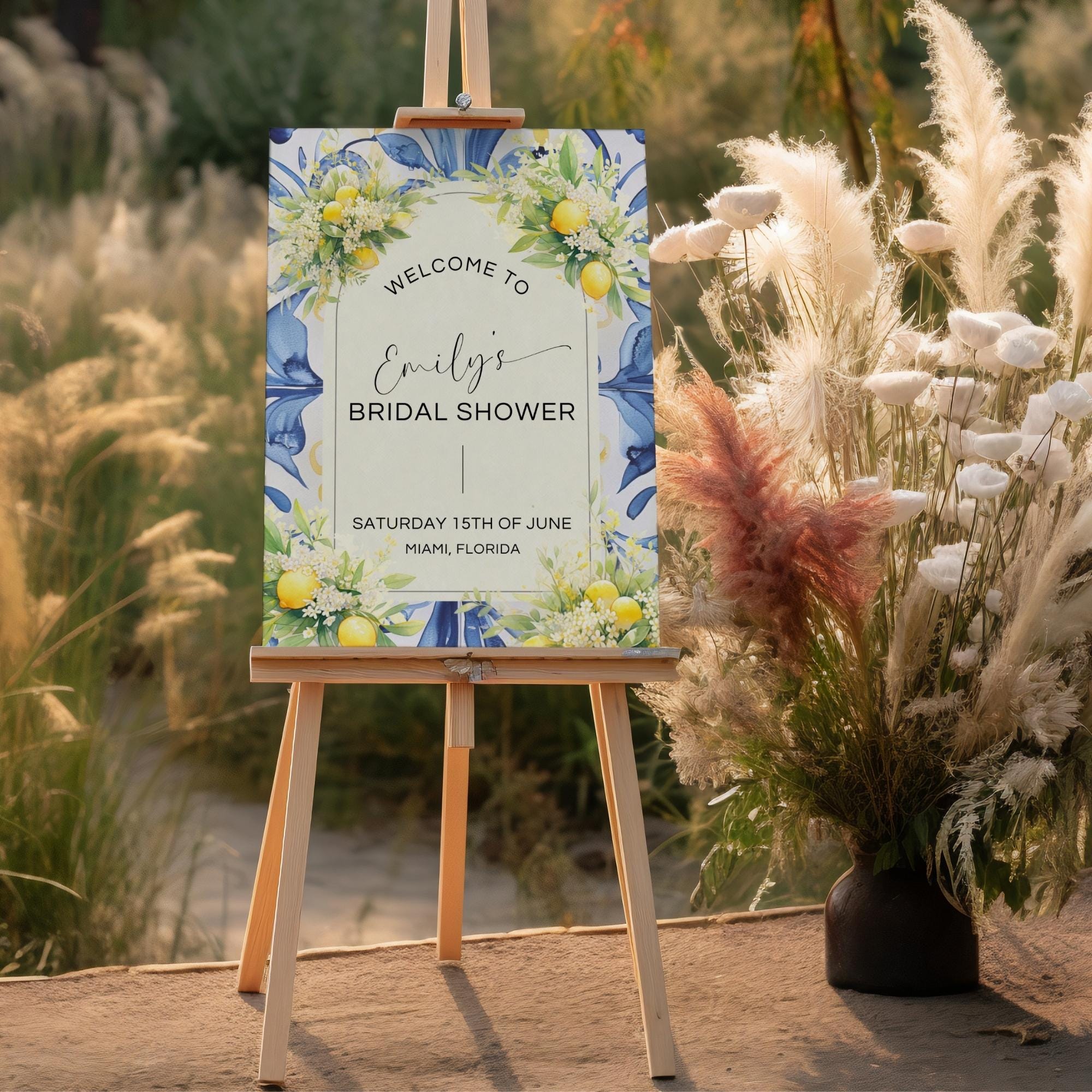 Mediterranean ITALIAN Bridal Shower Welcome Sign, Reception Signage ...