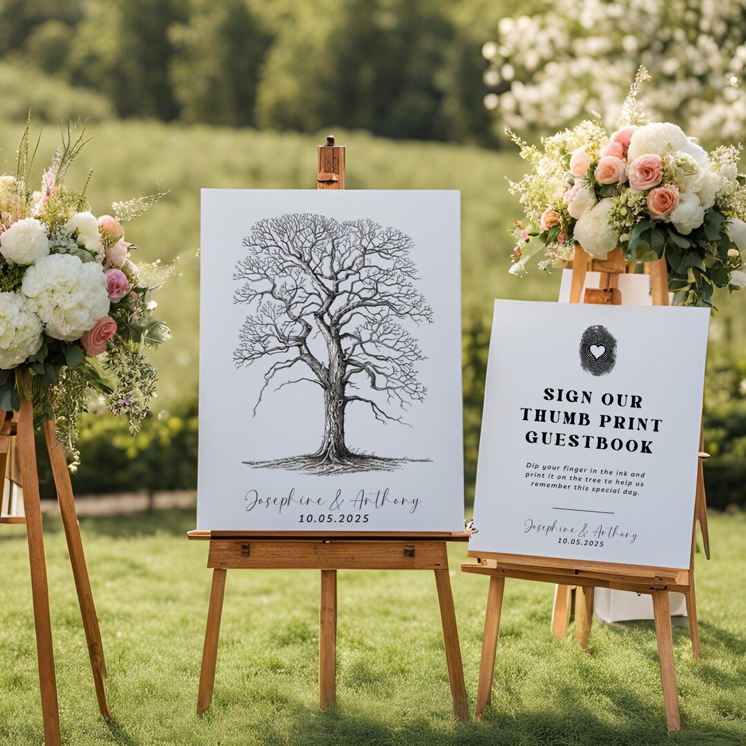 SIGN Our THUMB PRINT Guestbook Template, Wedding Signing Book ...