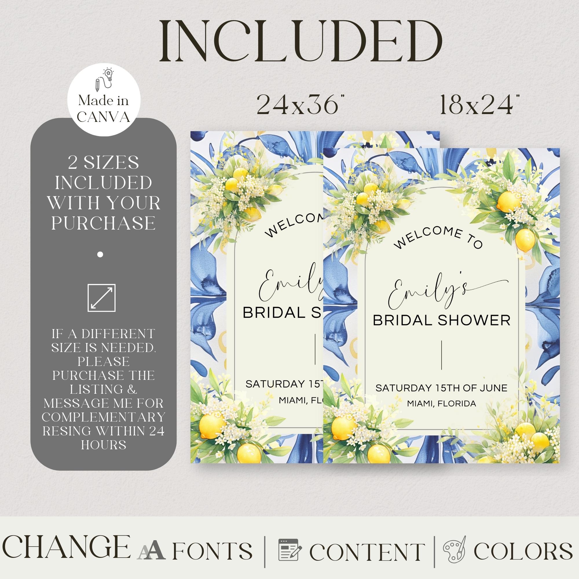 Mediterranean ITALIAN Bridal Shower Welcome Sign, Reception Signage ...