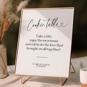 Cookie Table Sign | Wedding Dessert Table Sign | Canva Template PDF ...