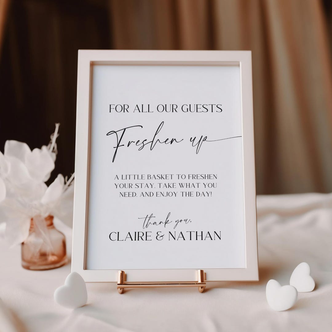 Minimalist Freshen up Editable Sign Template Canva | Modern Wedding ...