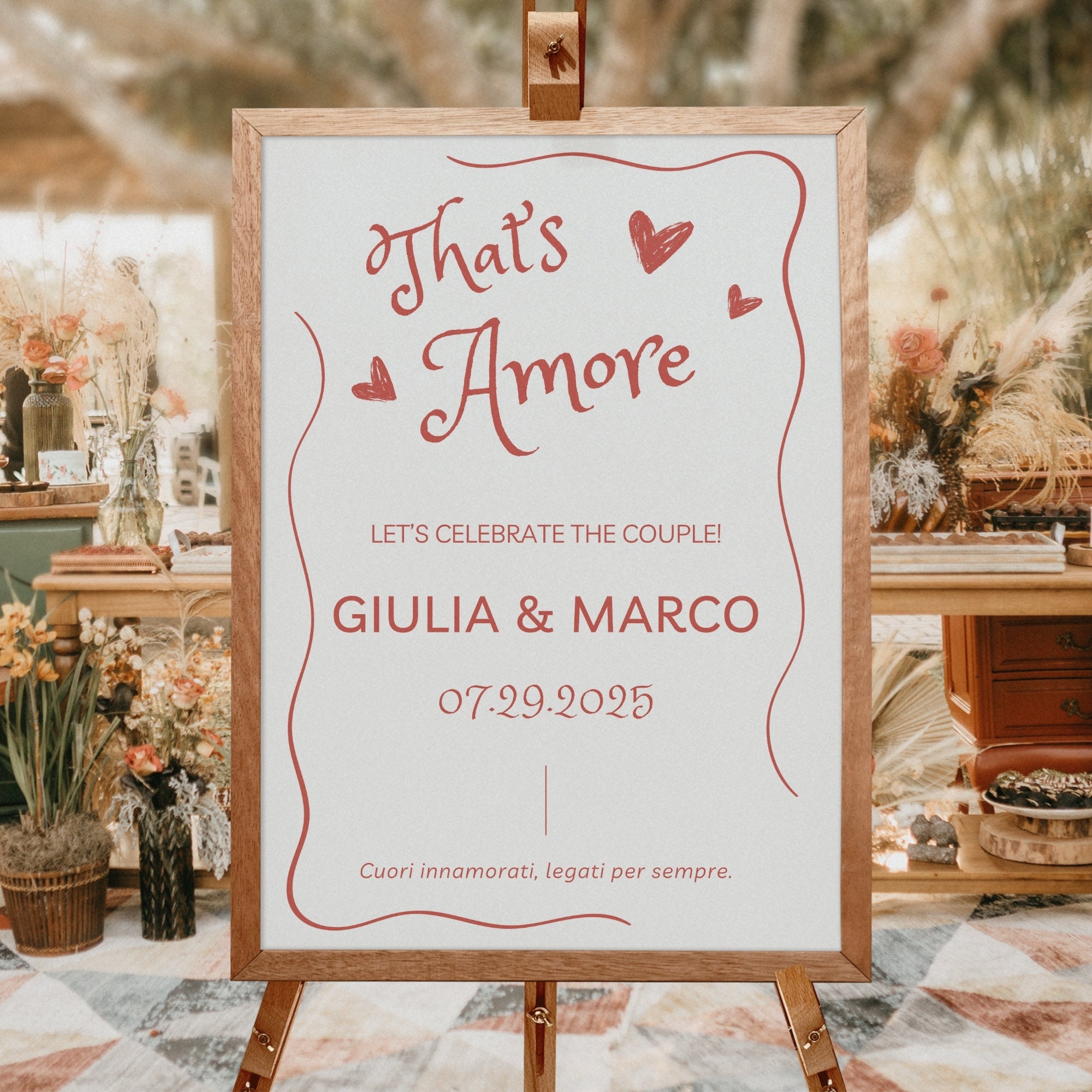 Engagement Party Welcome Sign Italian, THAT'S AMORE Bridal Shower ...
