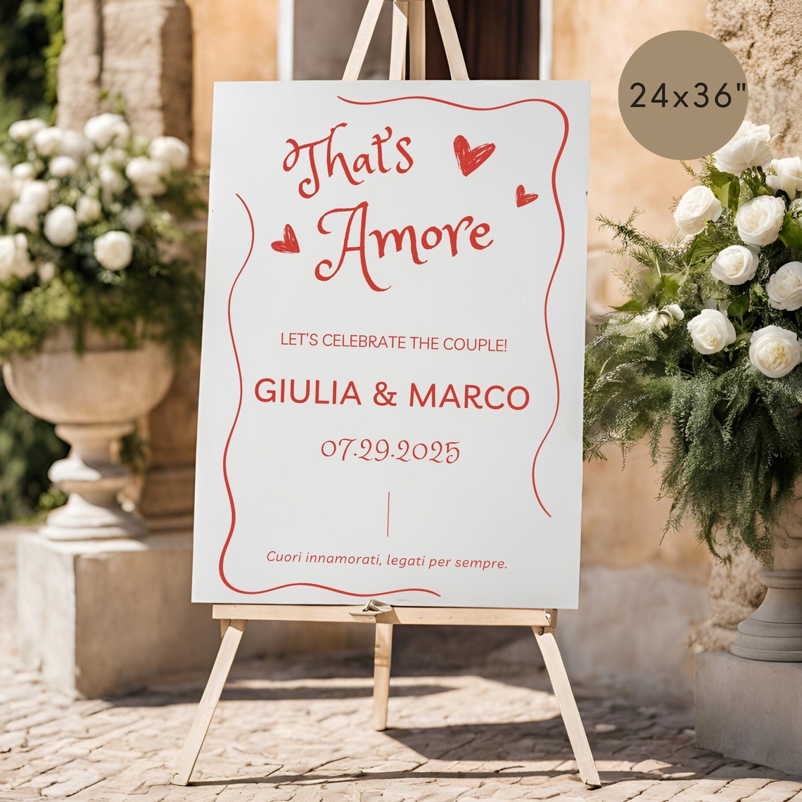 Engagement Party Welcome Sign Italian, THAT'S AMORE Bridal Shower ...