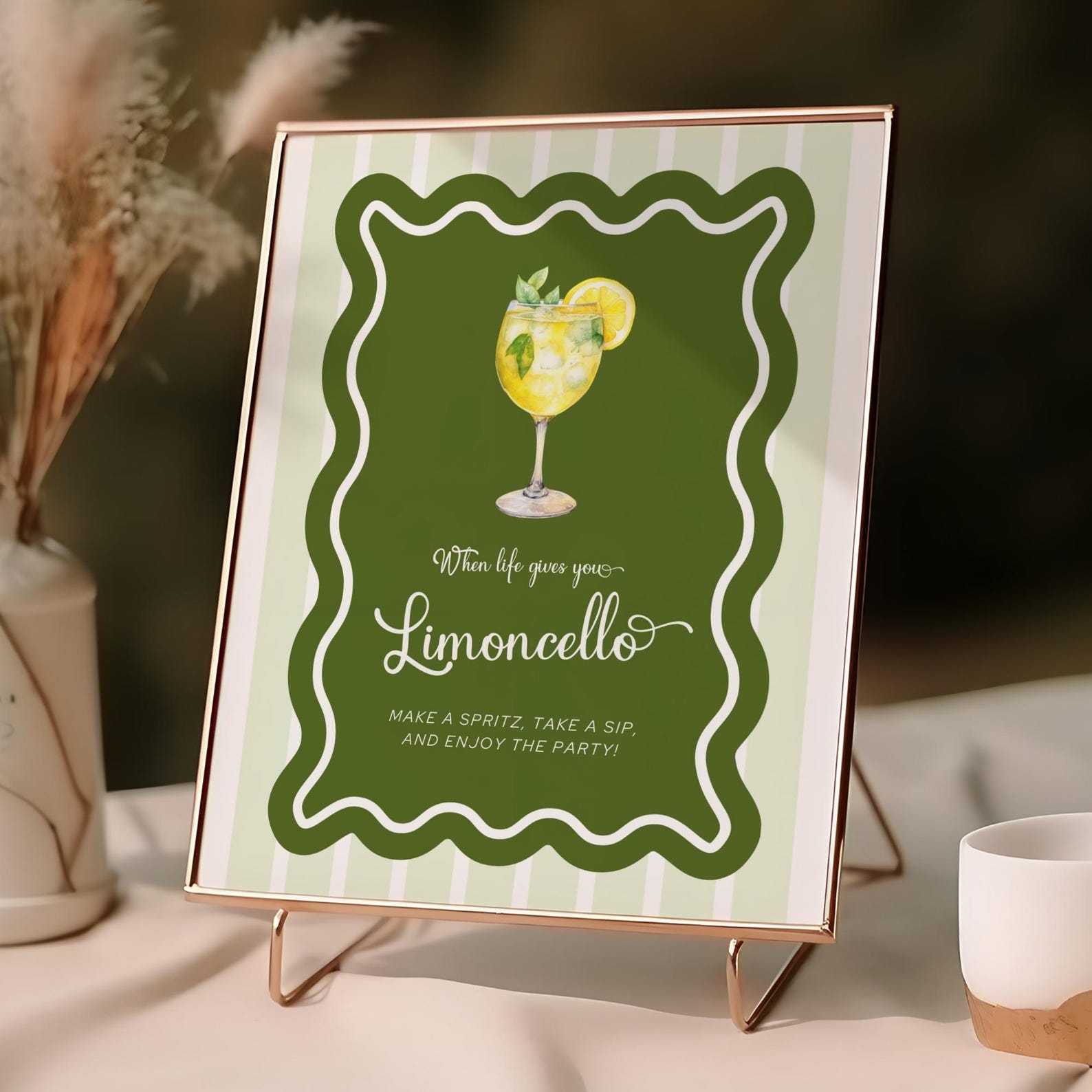 Limoncello Spritz Bar Poster Sign | Watercolor Lemon Cocktail Card ...