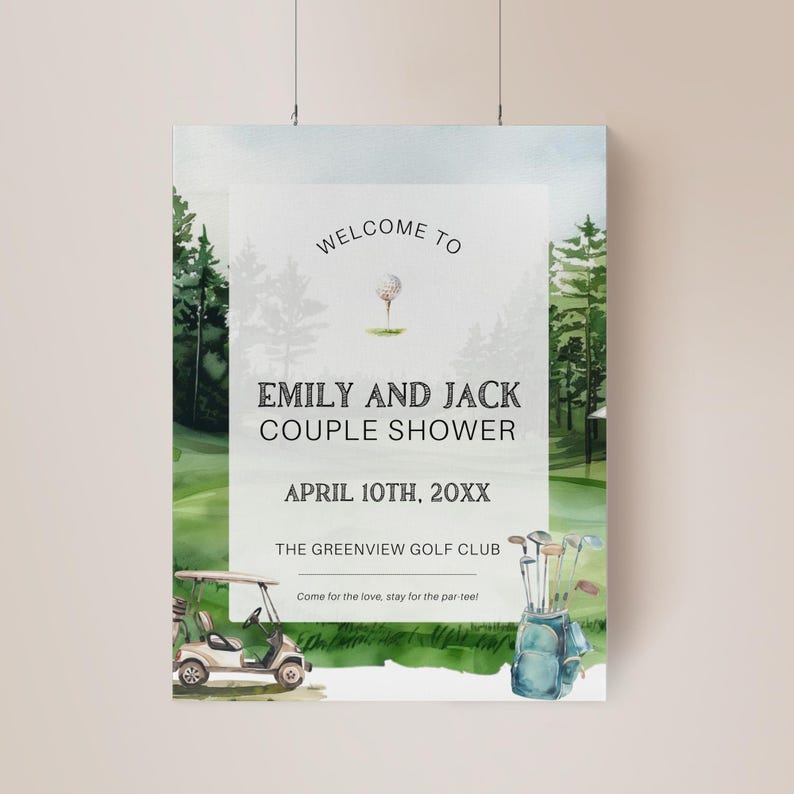GOLF Wedding Shower Welcome Sign Party Theme, Reception Signage FORE ...