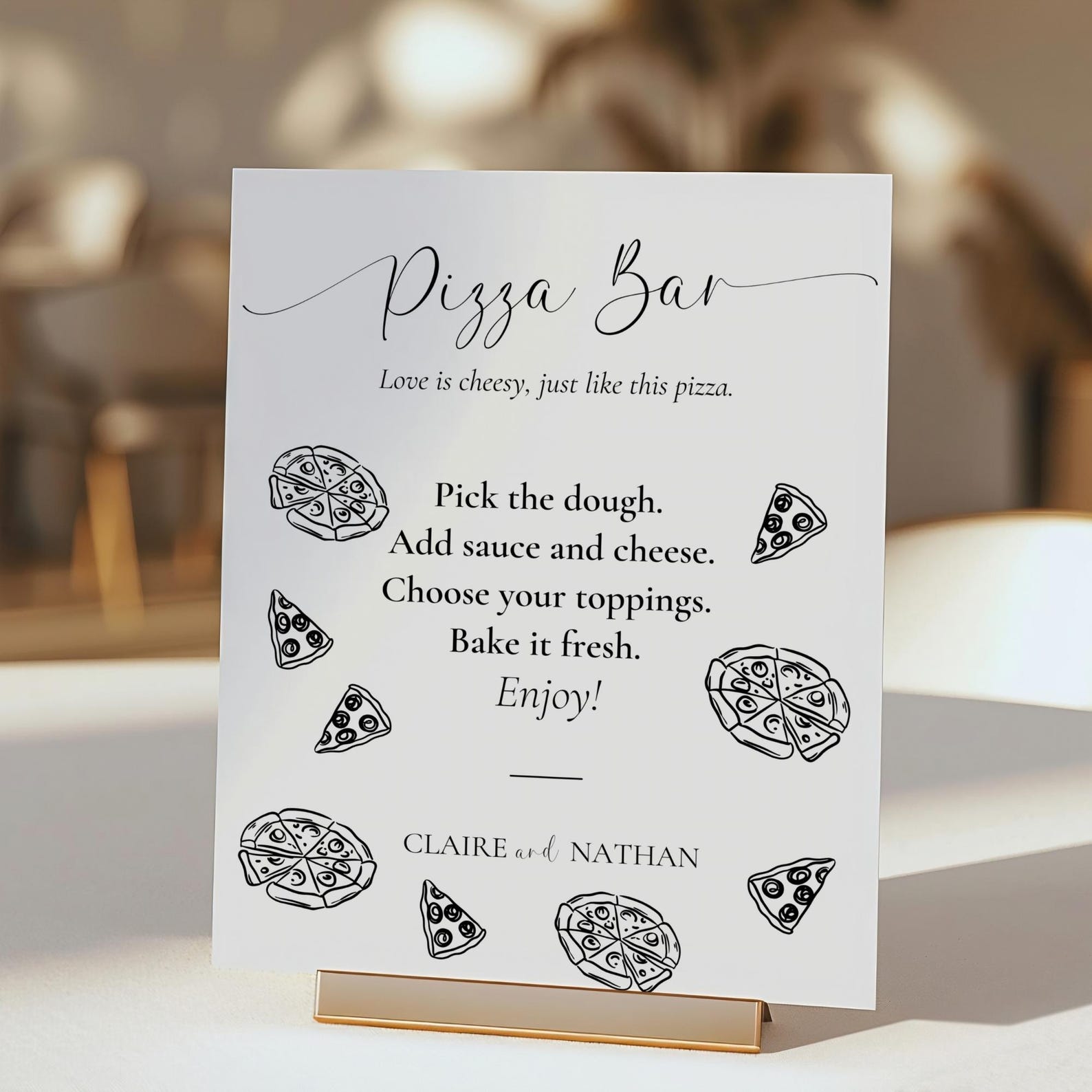 Wedding Grazing Table Menu Sign | Whimsical Pizza Bar Signage | Canva ...