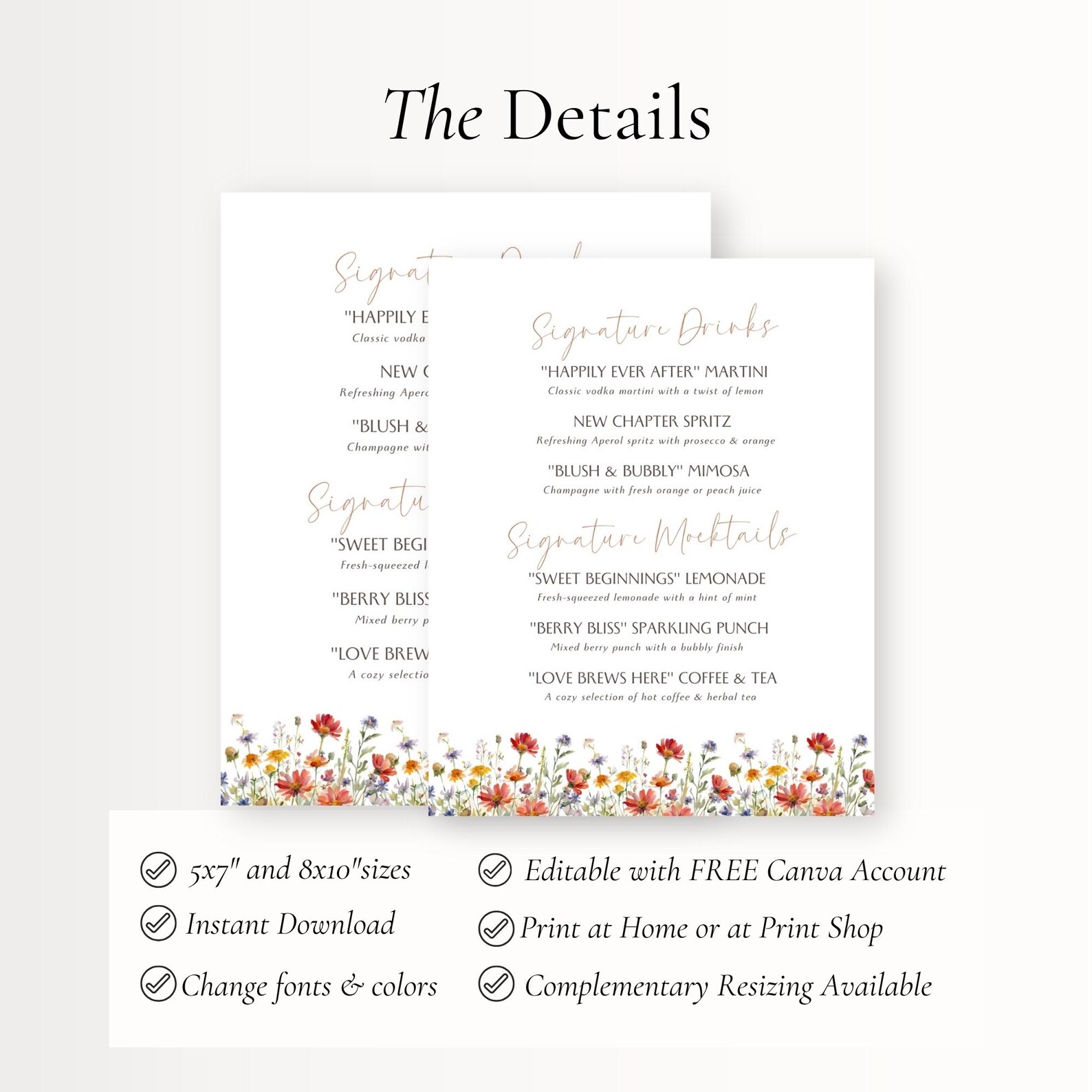 A New Chapter Begins Bar Menu Sign Printable | Digital Canva Template ...