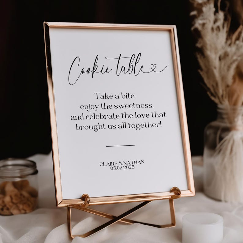 Cookie Table Sign | Wedding Dessert Table Sign | Canva Template PDF ...