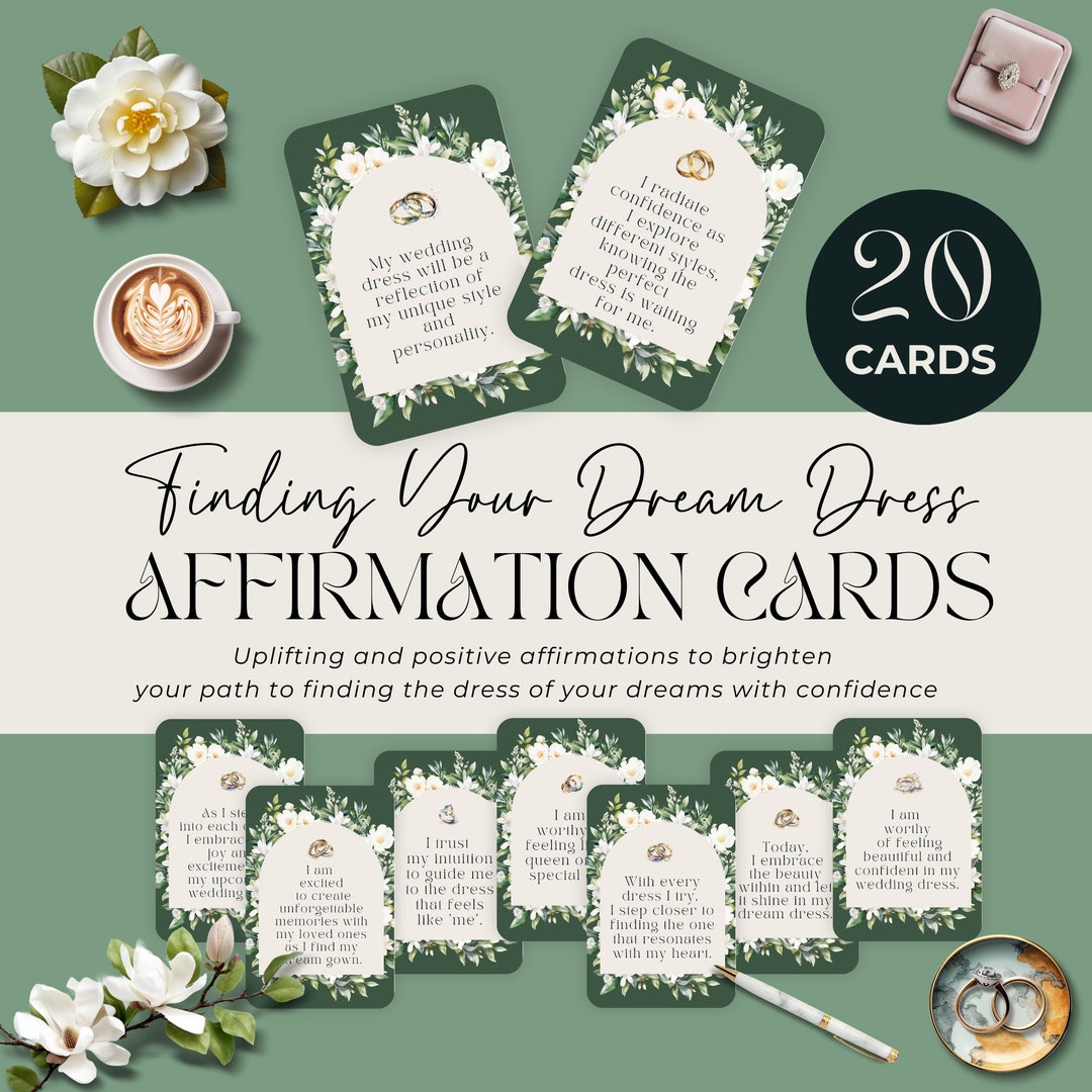 Positive AFFIRMATION CARDS Deck for Brides, Printable Affirmations for ...