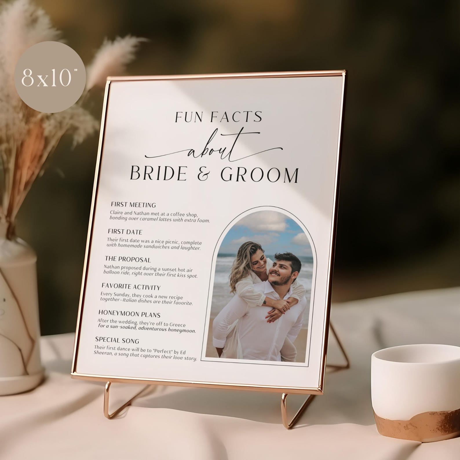 Fun Fact Wedding Card Template | Minimal Details for Bride and Groom ...