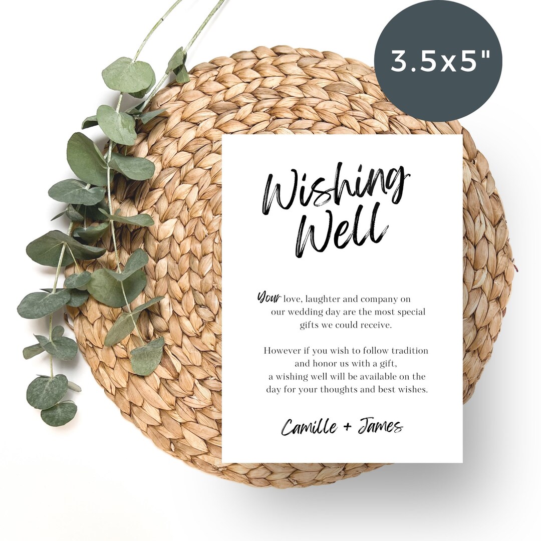 Minimalistic Wishing Well Invitation INSTANT DOWNLOAD, Printable ...