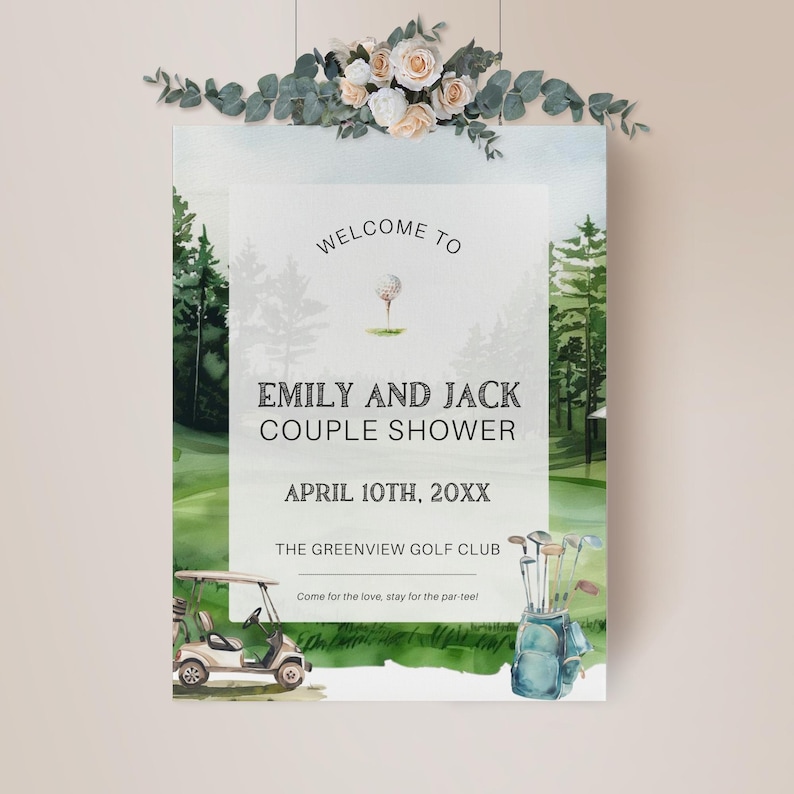 GOLF Wedding Shower Welcome Sign Party Theme, Reception Signage FORE ...