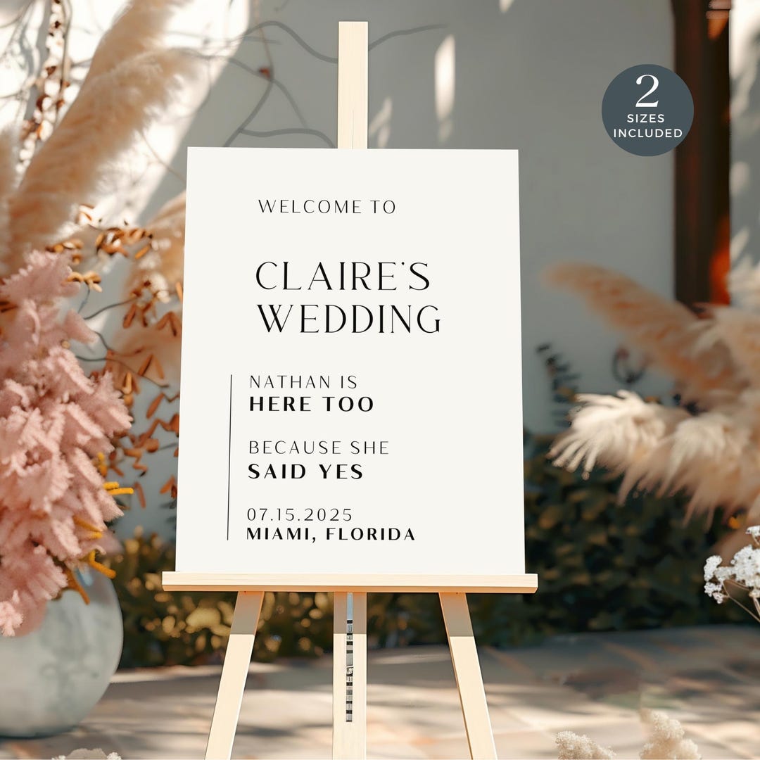Wedding Welcome Sign Printable Funny | Minimalistic Reception Signage ...