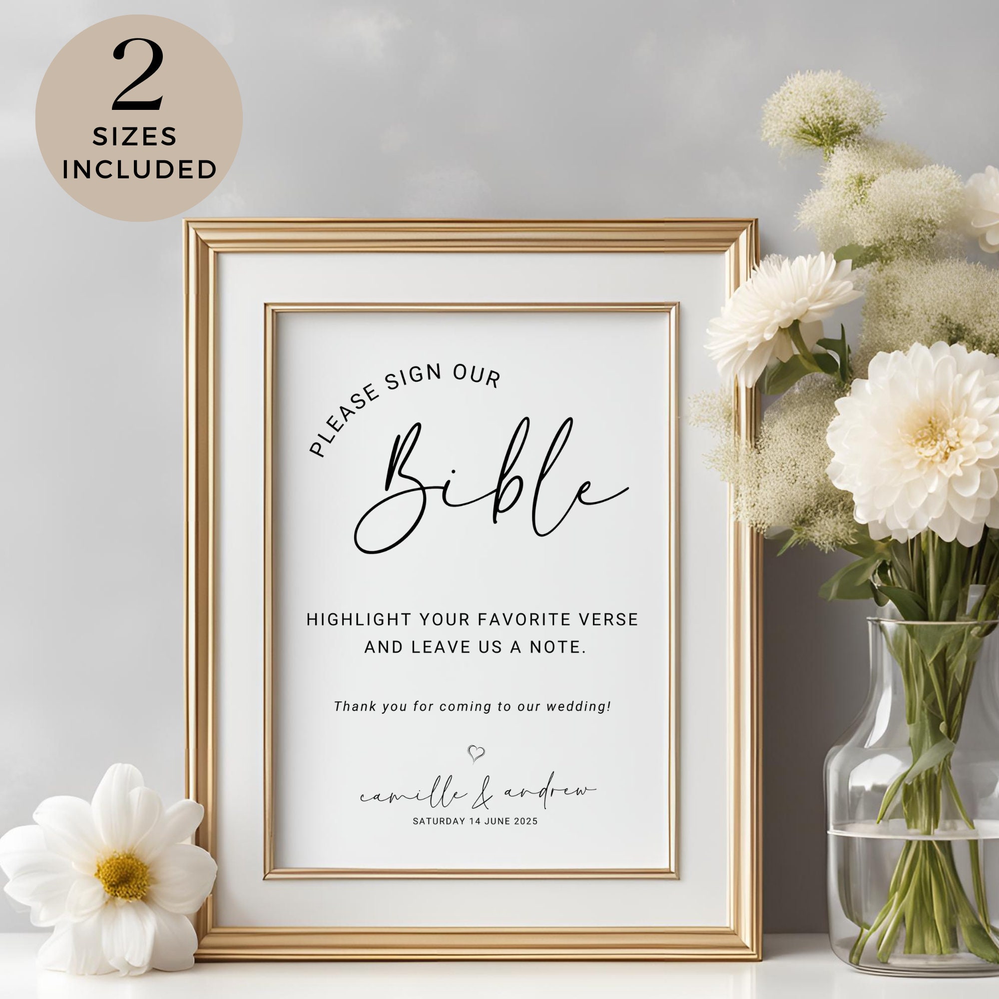 SIGN Our BIBLE Wedding Sign, Highlight Your Favorite VERSE, Christian ...