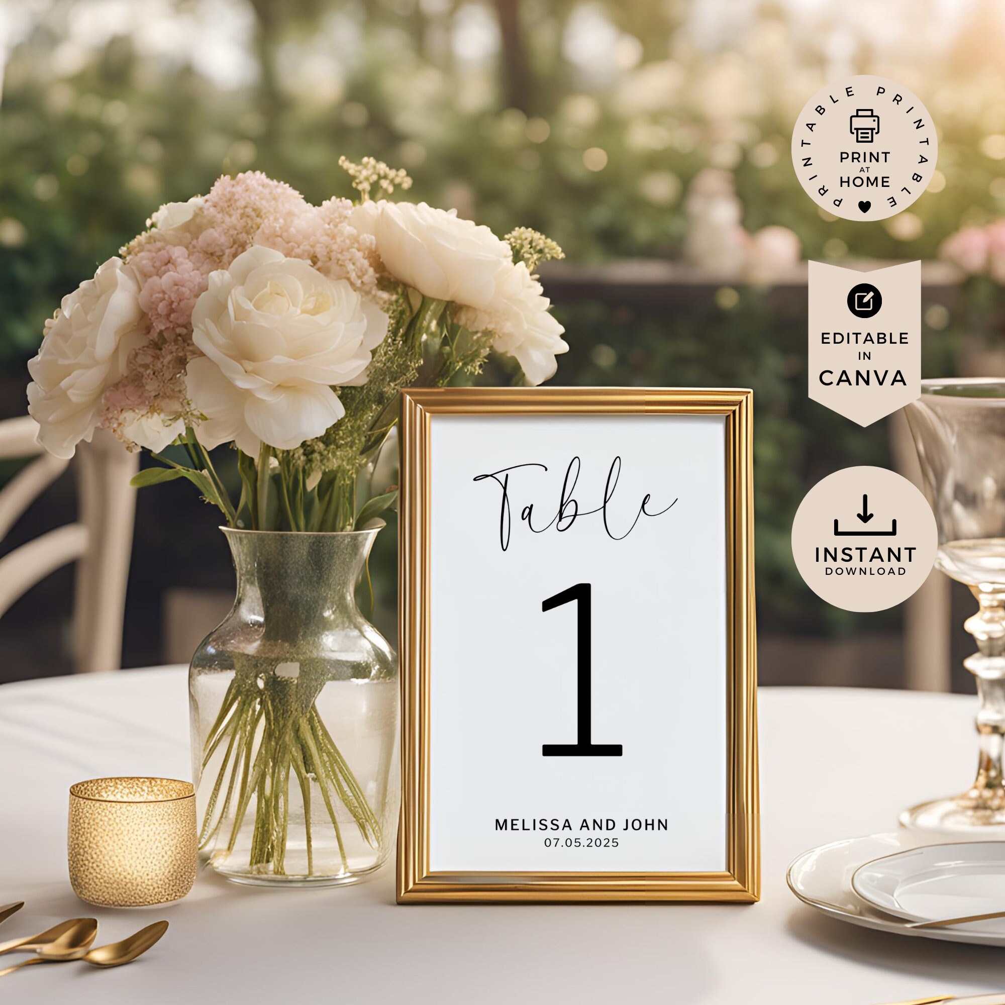 Table Number Signs Minimalistic & Heart Shaped Pizza Card Editable ...