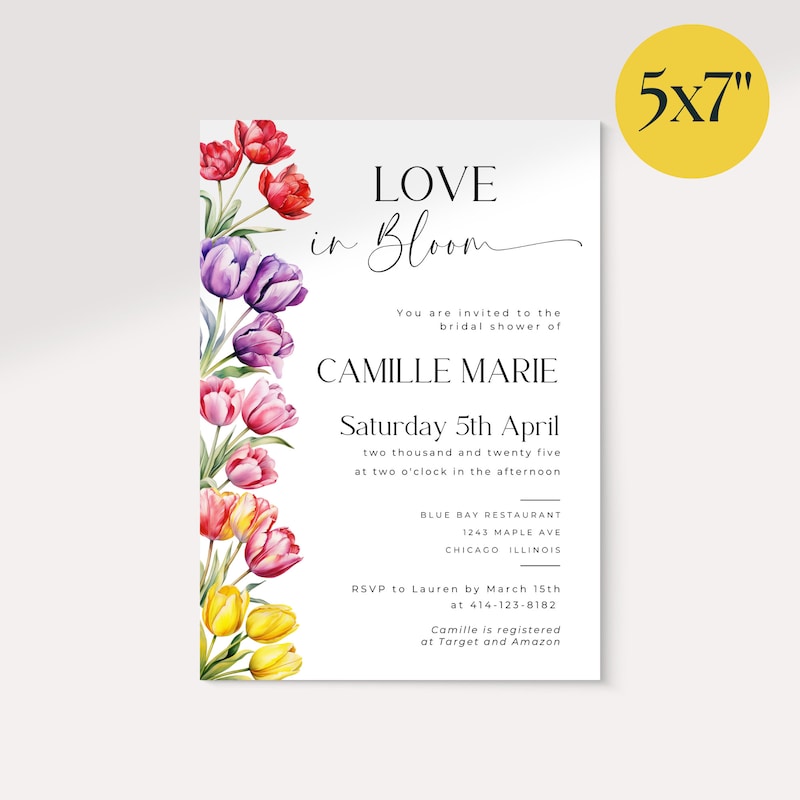 Tulip Invitation - Etsy