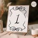 Table Numbers Printable Handwritten | Bow Hand Drawn Doodle ...