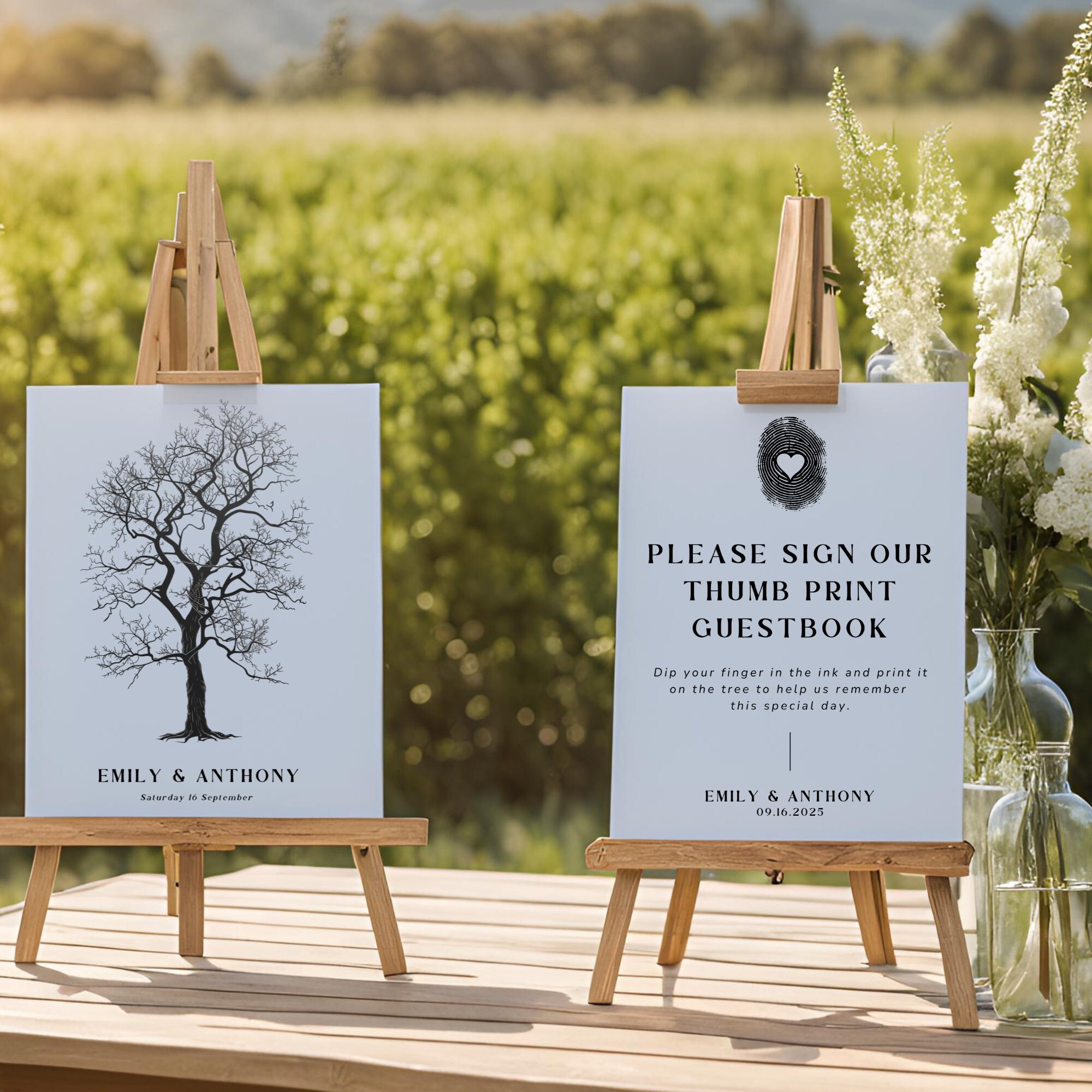 SIGN Our THUMB PRINT Guestbook Template, Wedding Signing Book ...