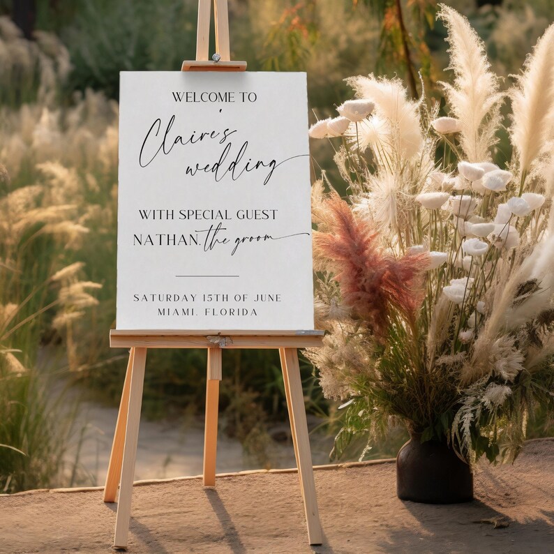 Wedding Welcome Sign Printable Funny | Minimal Reception Signage ...