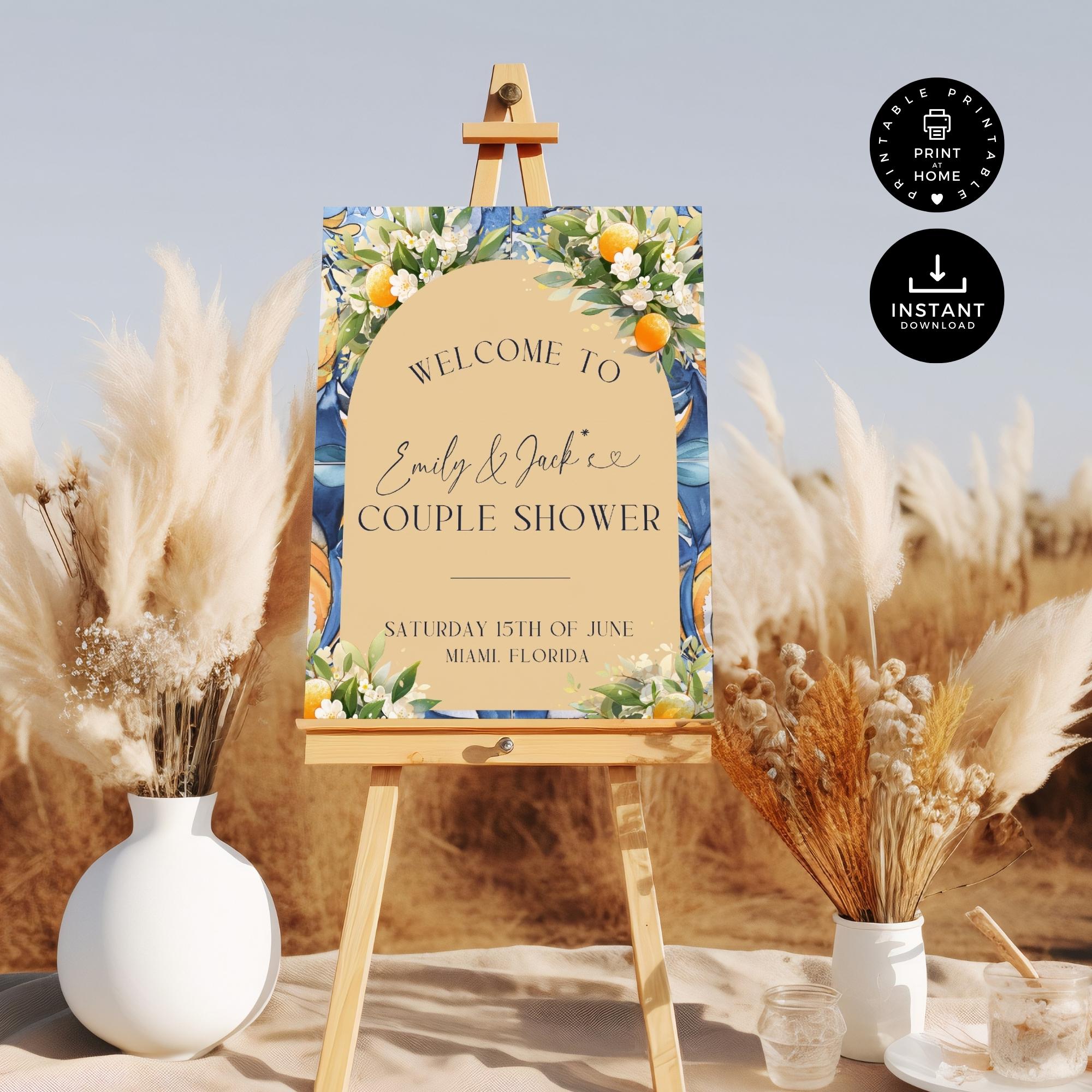 Mediterranean ITALIAN Bridal Shower Welcome Sign, Reception Signage ...