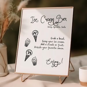 Whimsical Ice Cream Bar Table Sign | Wedding Dessert Table Sign | Canva ...