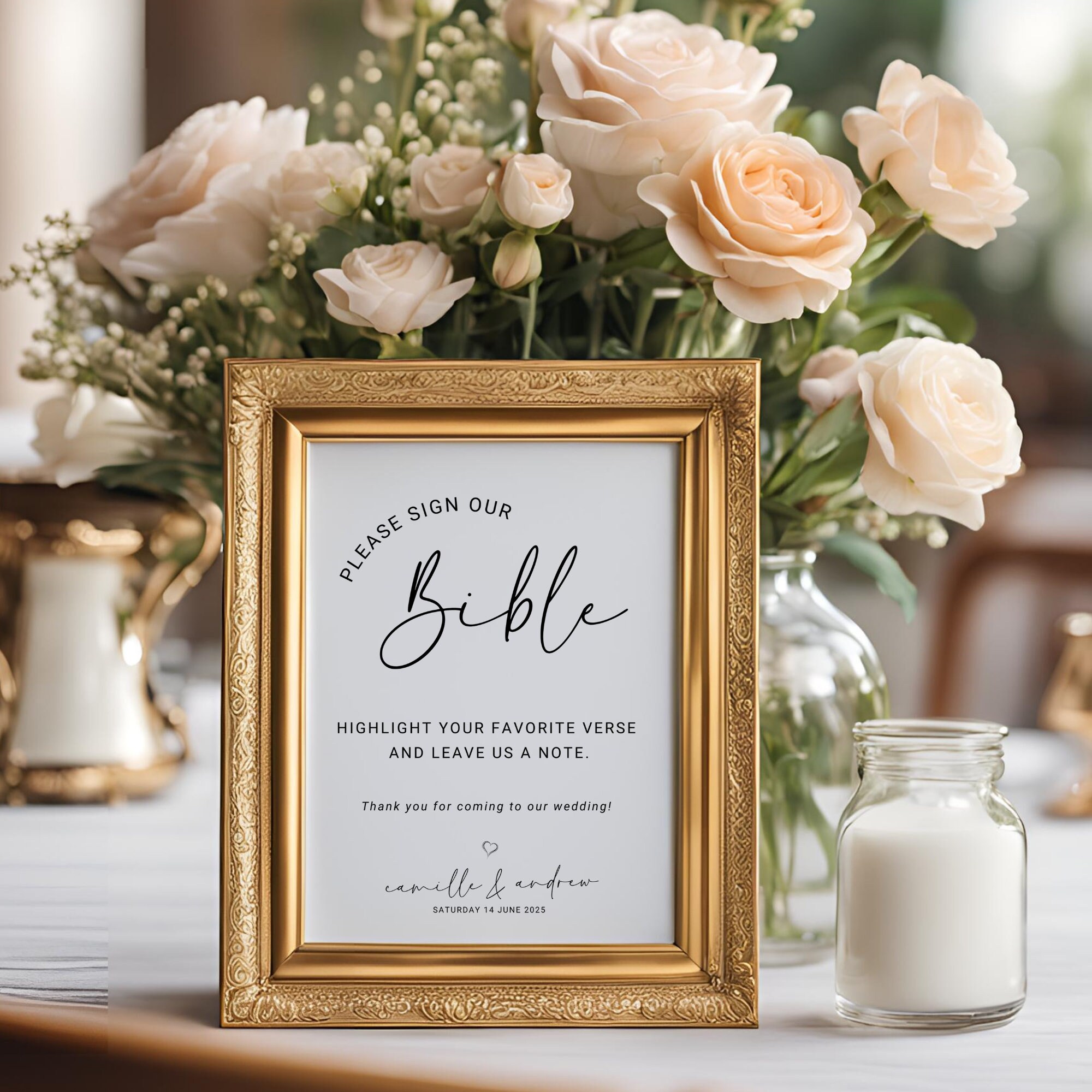 SIGN Our BIBLE Wedding Sign, Highlight Your Favorite VERSE, Christian ...