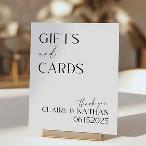 Modern Gifts and Cards Template Canva | Minimal Presents Table Sign ...
