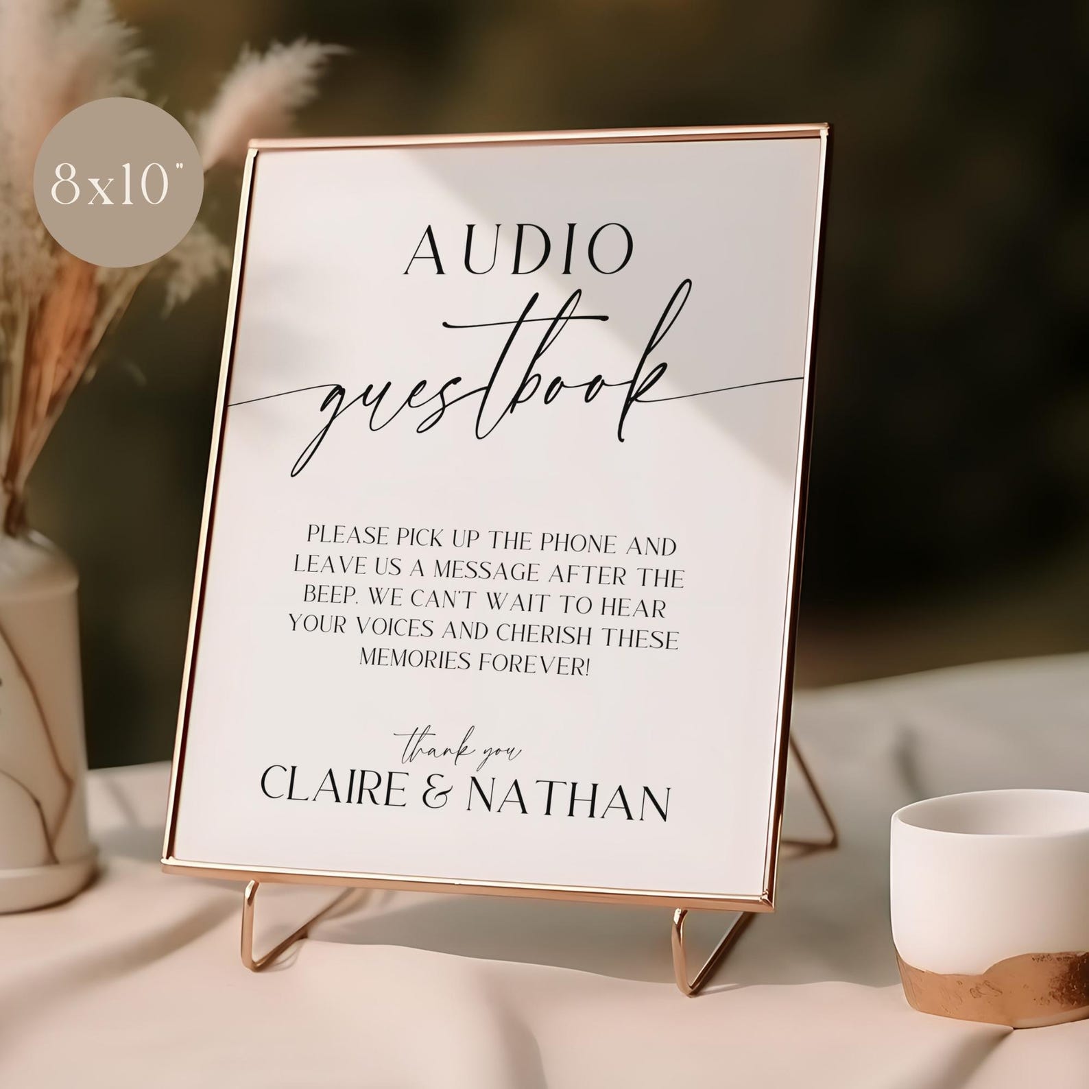 Audio Guestbook Printable Sign Template | Wedding Voice Message Signage ...