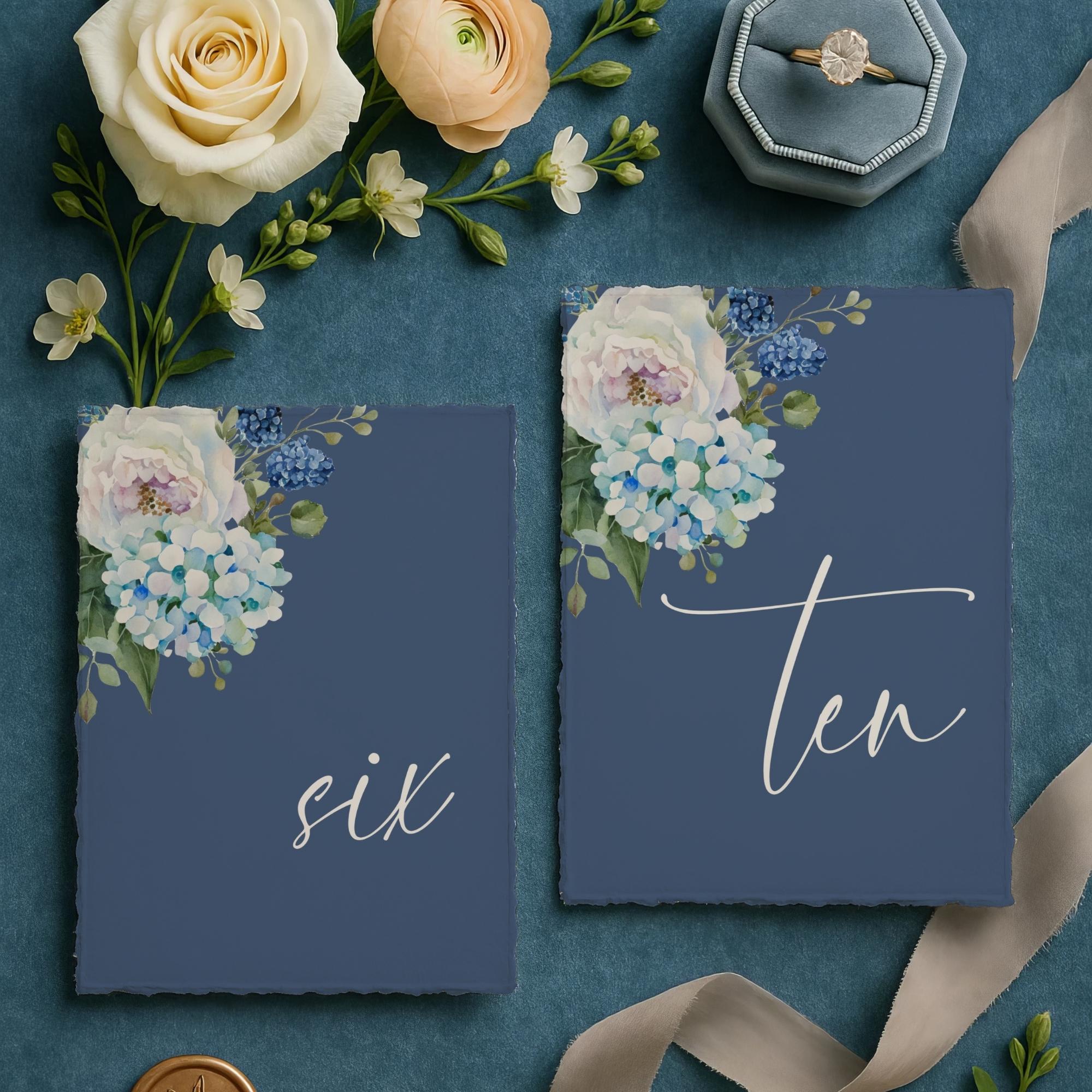 Table Numbers Wedding Printable Hydrangea | Colorful Floral Template ...