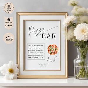 PIZZA BAR Sign | Build Your Own Pizza Instructions | Editable Printable ...