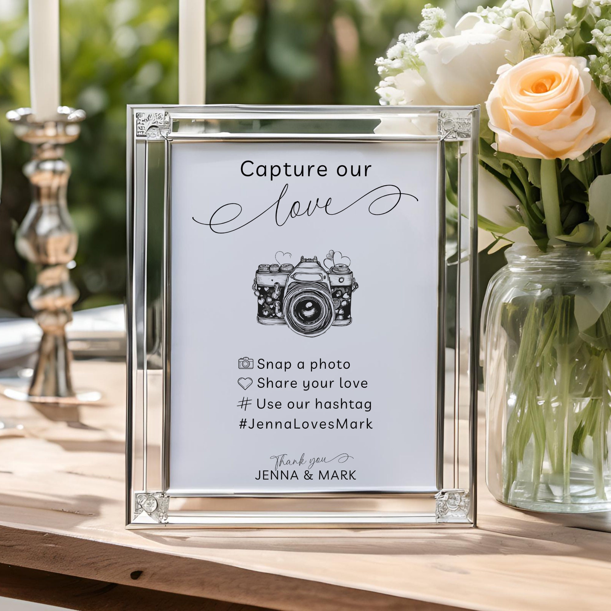 Capture Our Love Wedding Card Template, Editable Decor Sign, Snap a ...