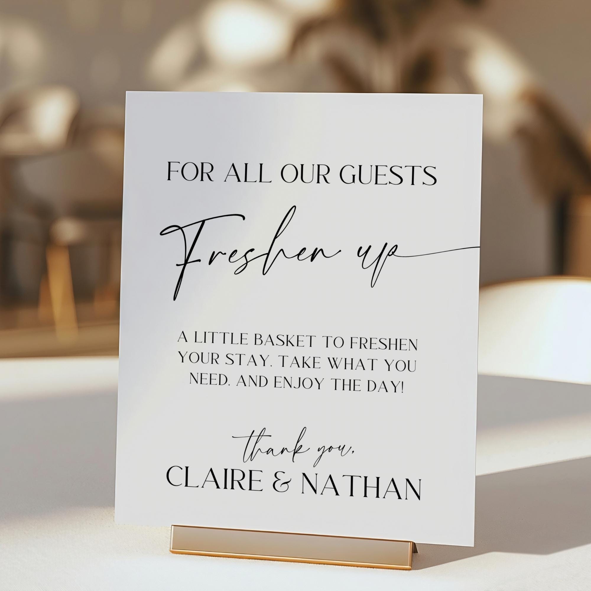 Minimalist Freshen up Editable Sign Template Canva | Modern Wedding ...