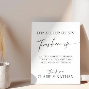 Minimalist Freshen up Editable Sign Template Canva | Modern Wedding ...