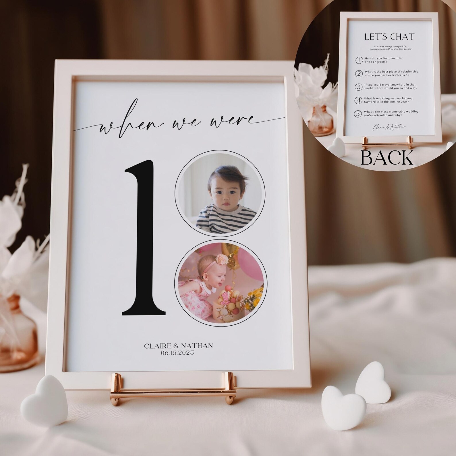When We Were One Table Number Sign With Photos | Editable & Printable ...