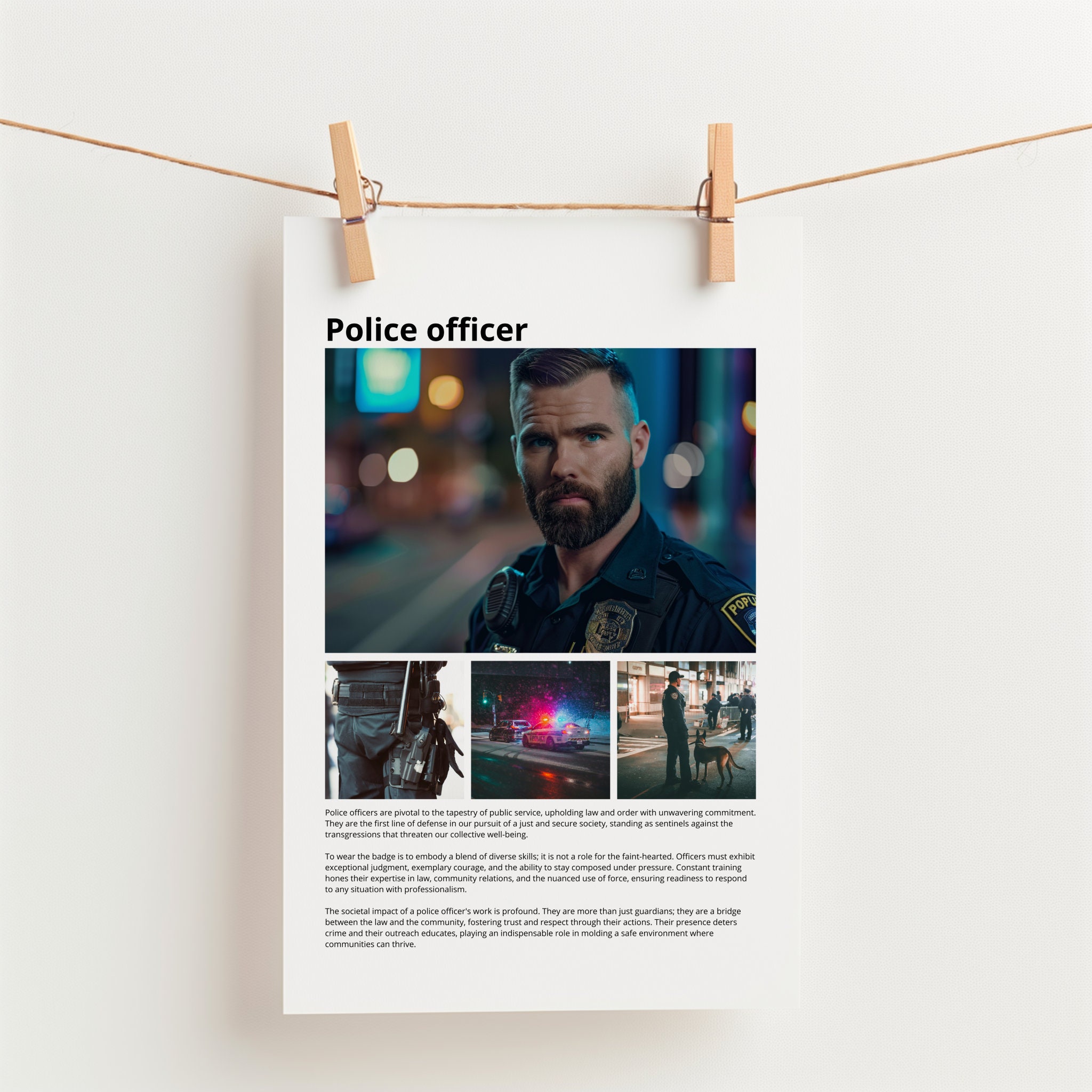 Police Print, Police Poster, Police Wall Art, Police Gift, Police ...