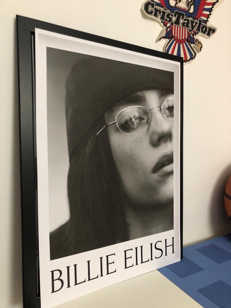 Billie Eilish Digital Poster | Black & White Music Wall Art | Minimalist Printable Decor - Etsy