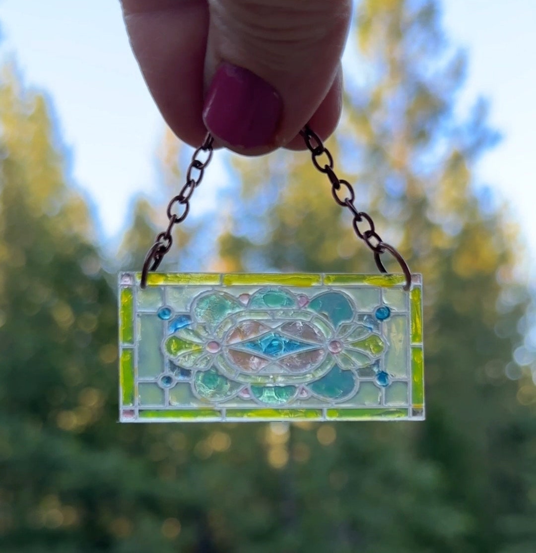 Miniature Stained Glass Look Acrylic Suncatcher Window - Etsy