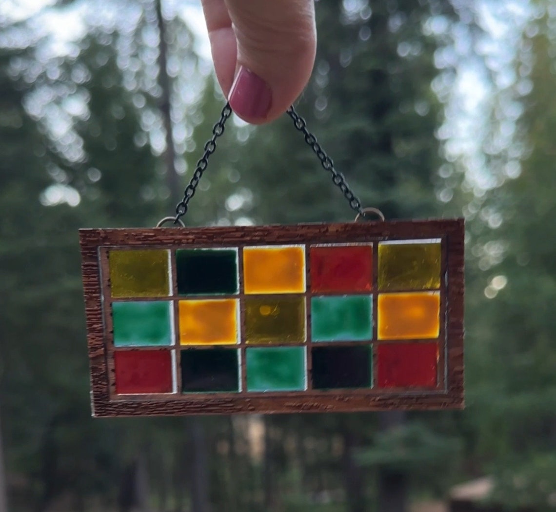 Miniature Stained Glass Look Acrylic Suncatcher Window - Etsy