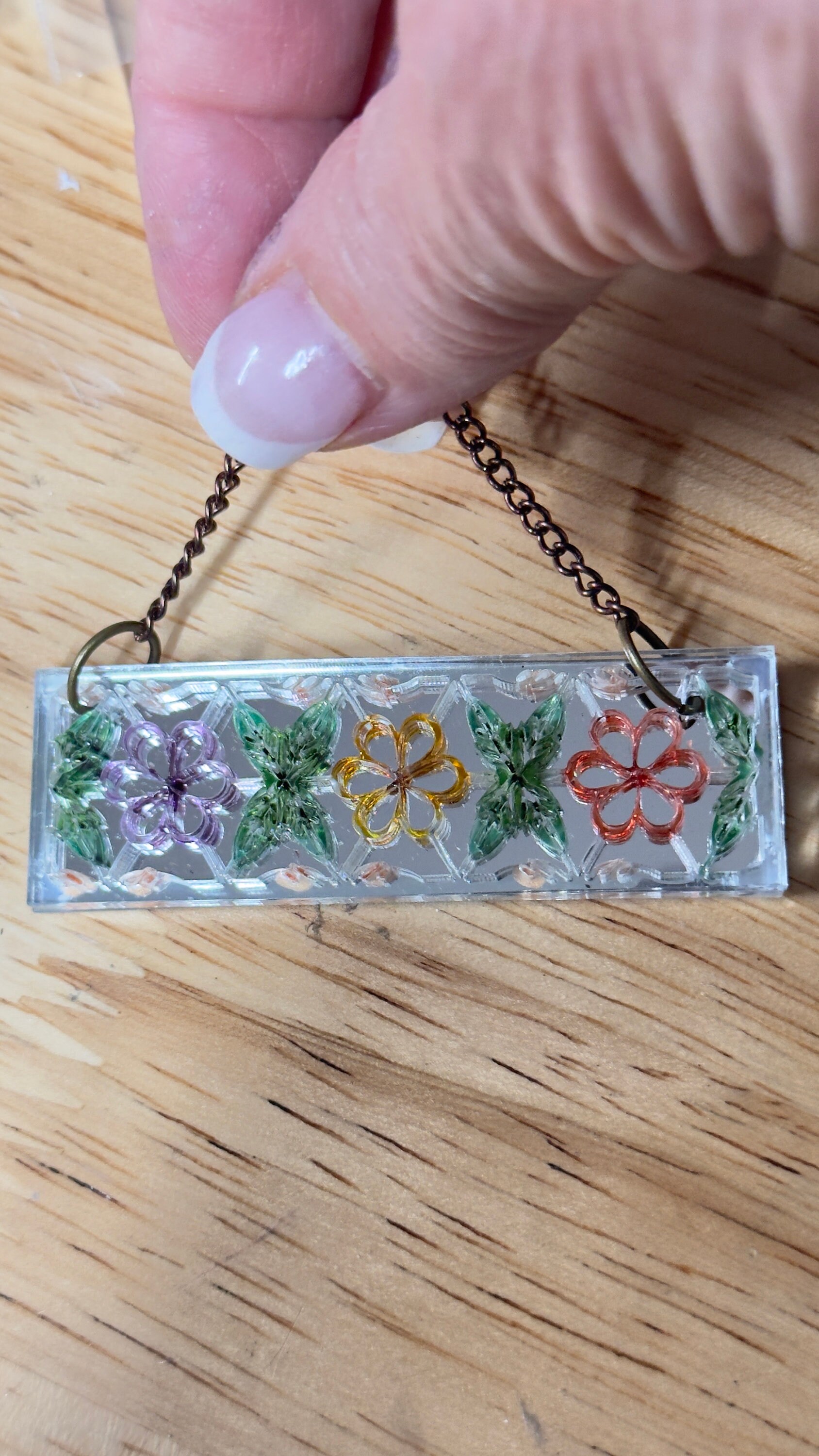 Miniature Stained Glass Look Acrylic Window Mirror - Etsy