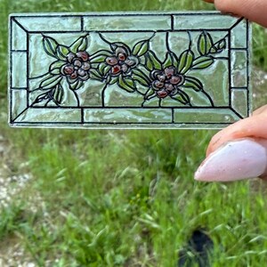 Pink Flowers Miniature Stained Glass Look Acrylic Suncatcher Window - Etsy