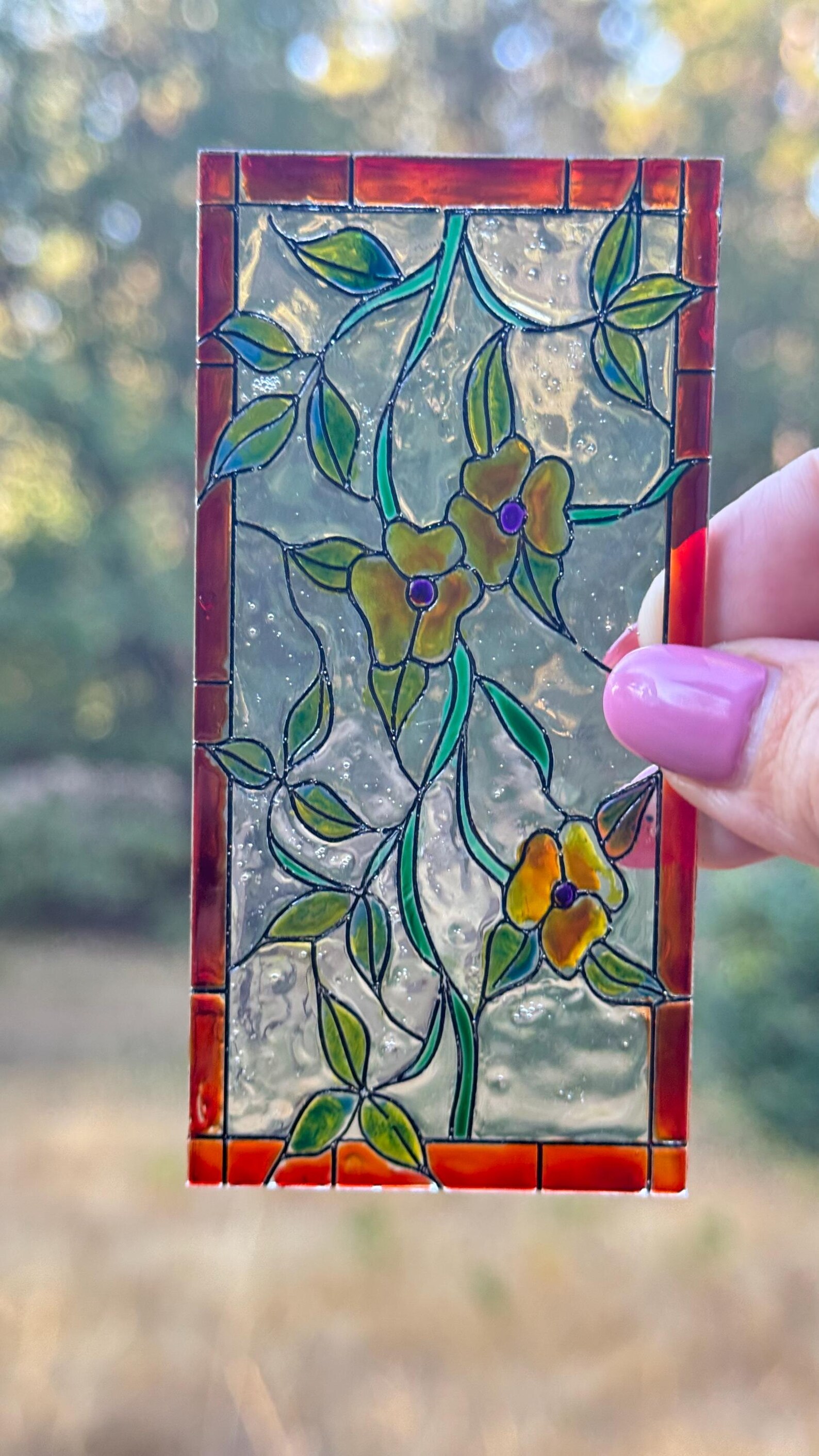 Miniature Stained Glass Look Acrylic Obscure Suncatcher Window - Etsy