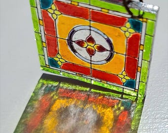 Stained-glass Look Window, Handmade Miniature, Dollhouse Window ...