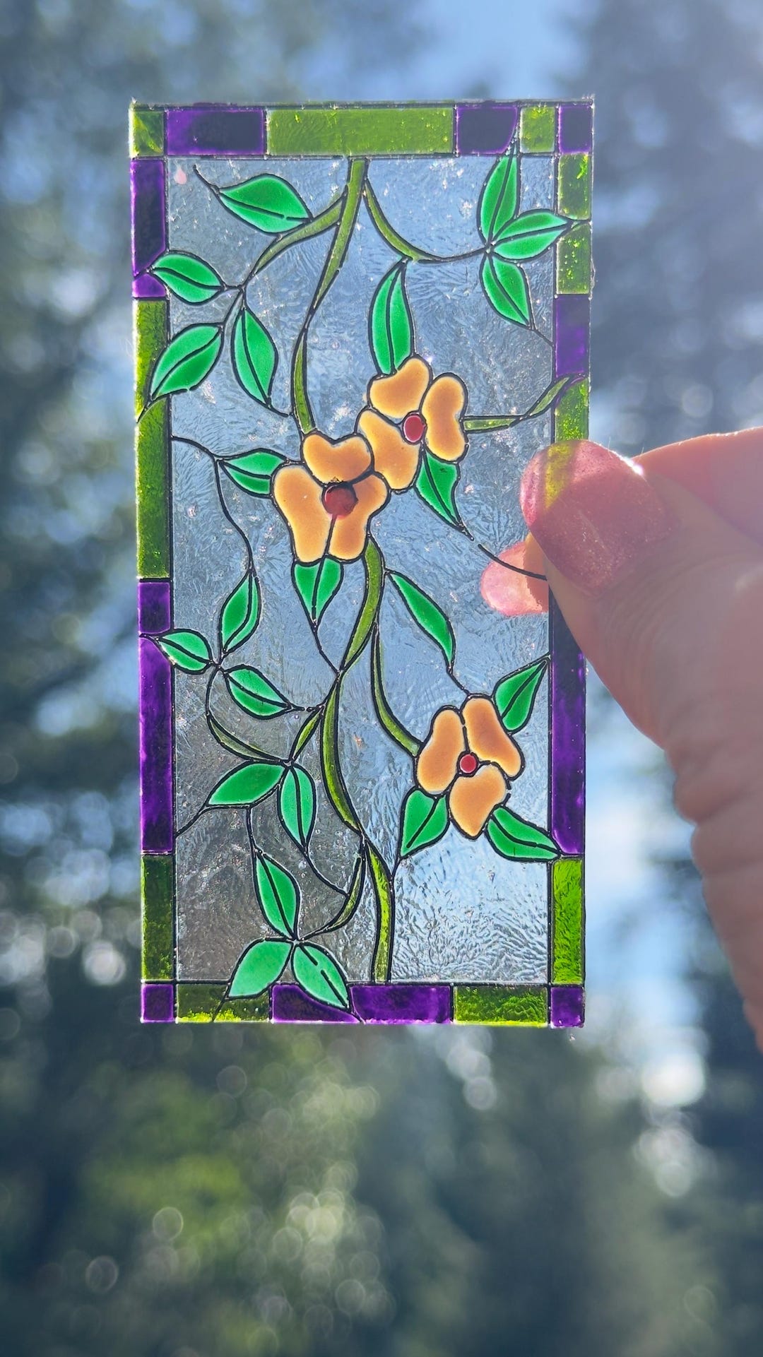 Miniature Stained Glass Look Acrylic Obscure Suncatcher Window - Etsy